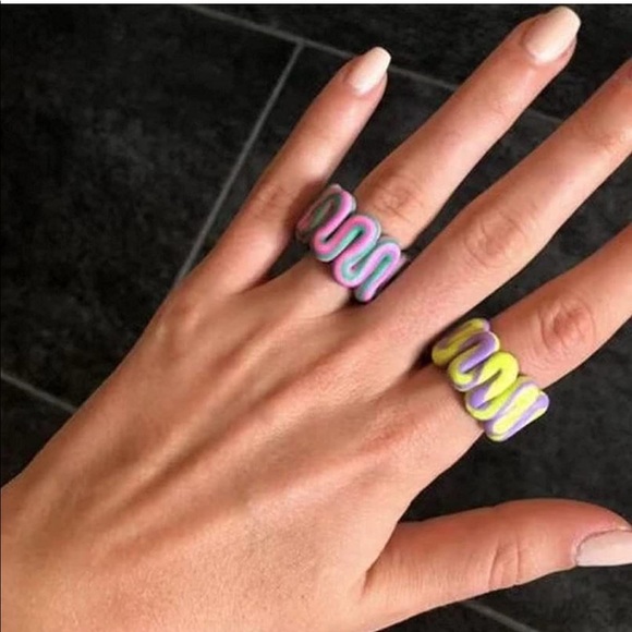 Jewelry | Chunky Indie Clay Rings Organic Way Shape Design | Poshmark